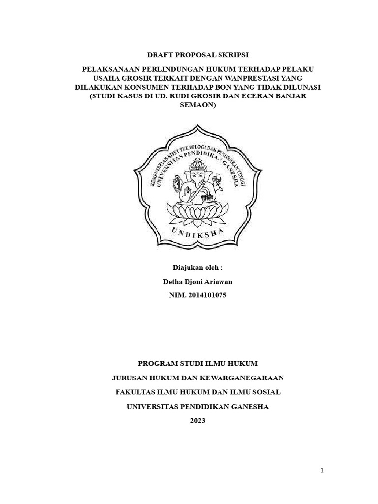 DRAFT PROPOSAL SKRIPSI DETA UPDTED Terbaru Lagi 2 | PDF