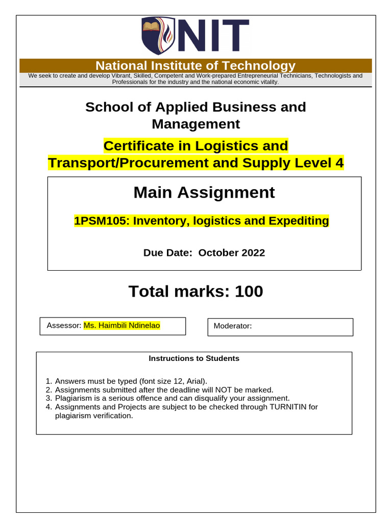 Accounting Main Assignment Question | PDF