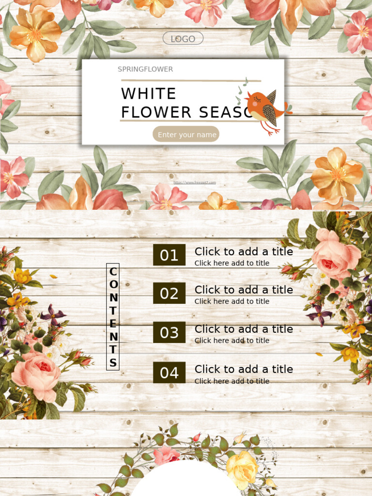 Pretty Floral Background PowerPoint Templates | PDF