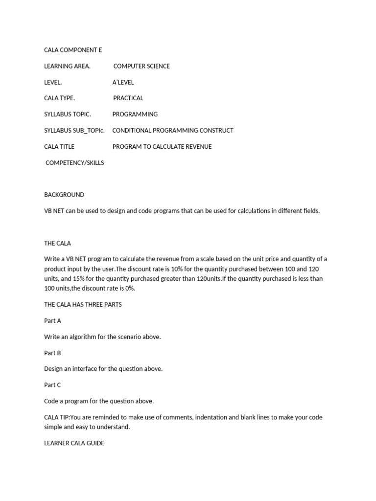 Cala Component E-Wps Office | PDF
