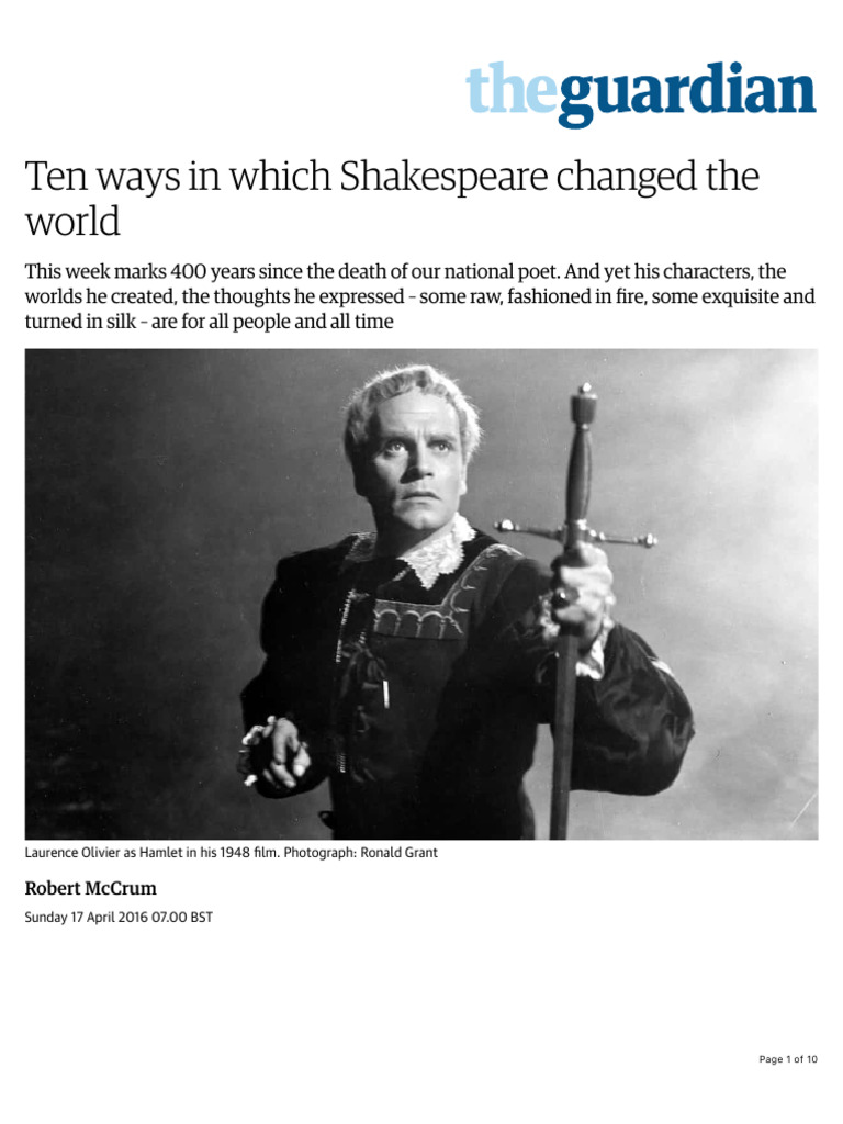 Shakespeare Changed The World | PDF