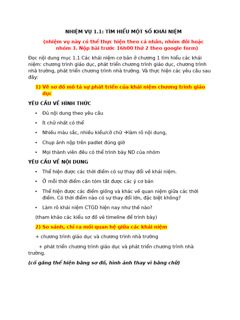 NHIỆM VỤ 1.1-tìm hiểu khái niệm - PTCTNT | PDF