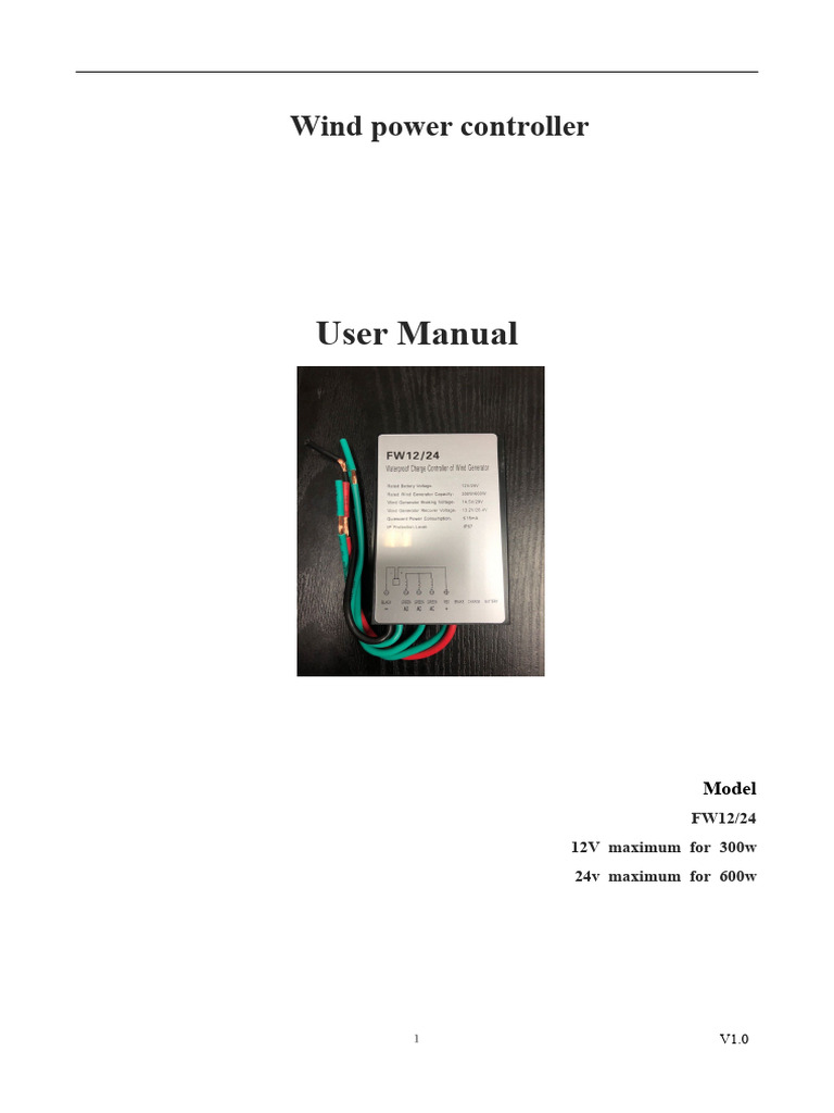 Wind Power Controller User Guide | PDF | Electrical Wiring | Electric ...