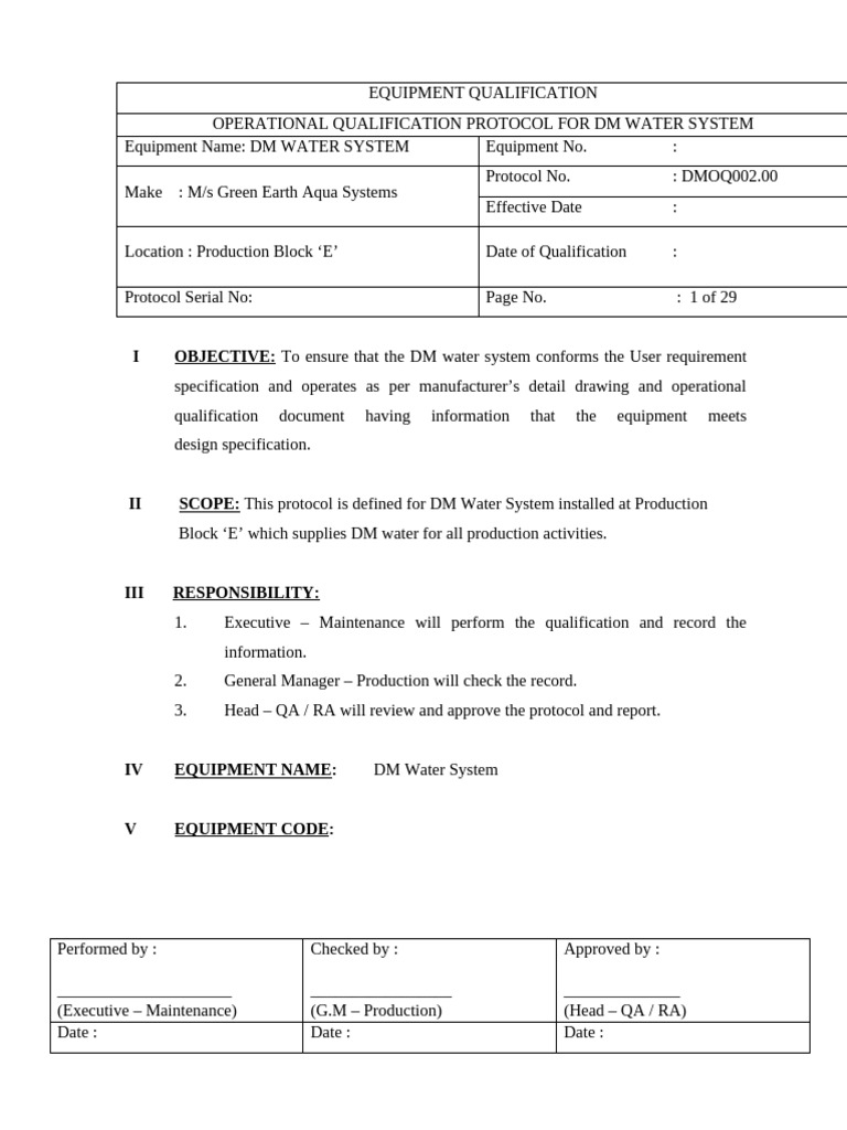 OQ DM Water System | PDF