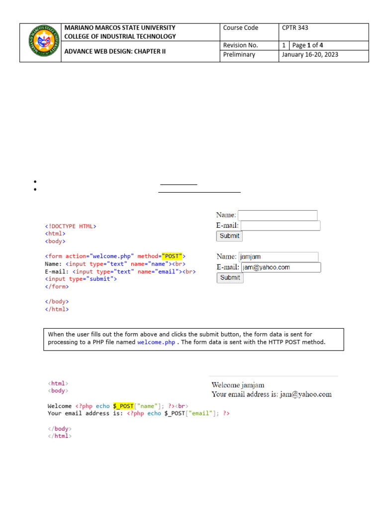Chapter 6 Handling HTML Forms | PDF