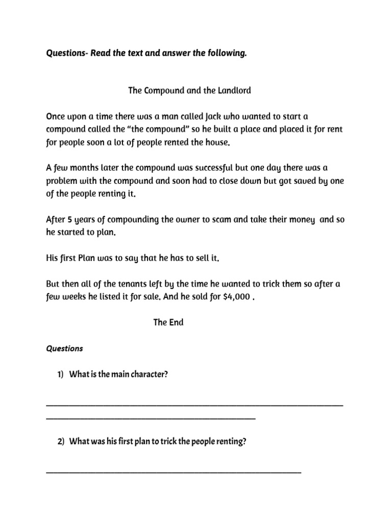 Questions - Read The Text and Answer The Following | PDF