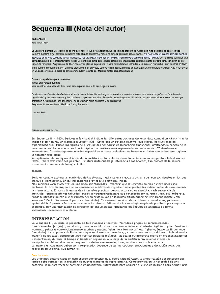 Sequenza III | PDF