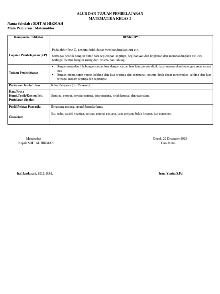 ATP MTK Bab 5 - Kls V | PDF