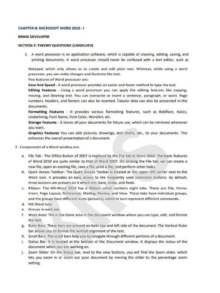 Ch-2 - Microsoft Word-I | PDF