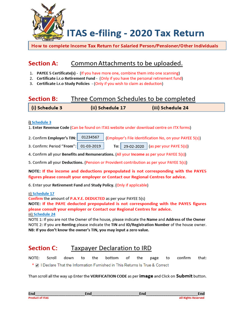 Itas How To Complete Itx Return | PDF