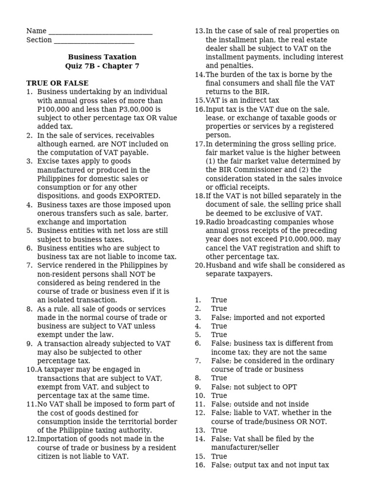 chapter 7B_with answer | PDF