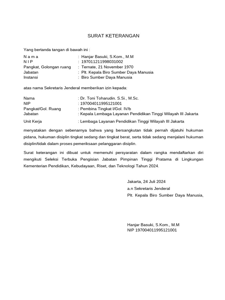 03 Surat Keterangan Status Hukum | PDF