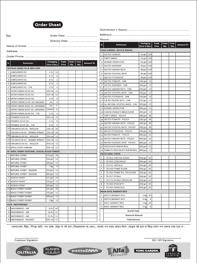 31-08-21 Oder Sheet Okk | PDF