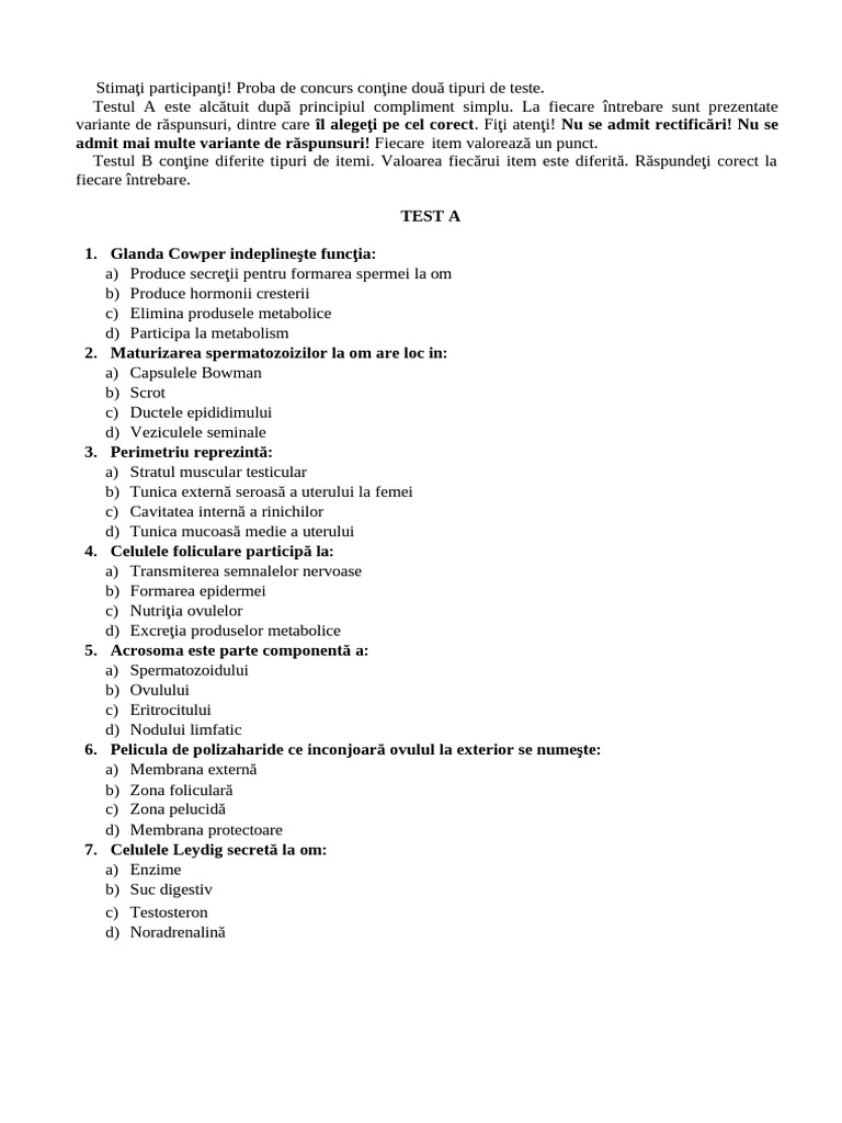 Bio 11 Test Ro | PDF