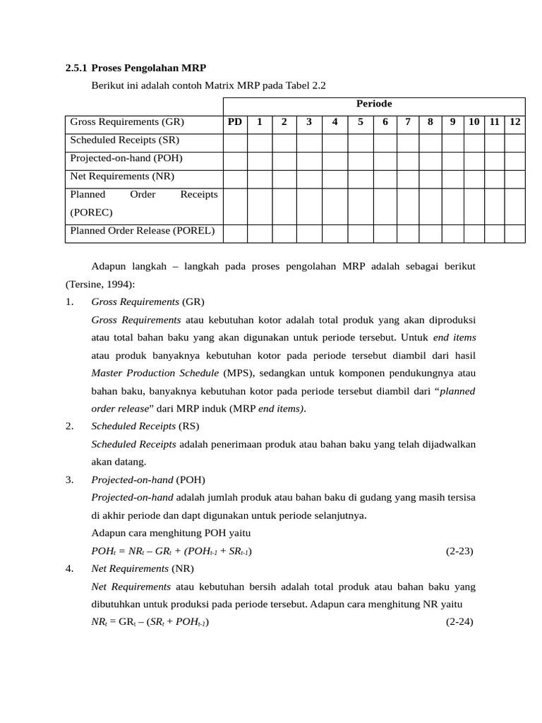 Proses Pengolahan MRP | PDF