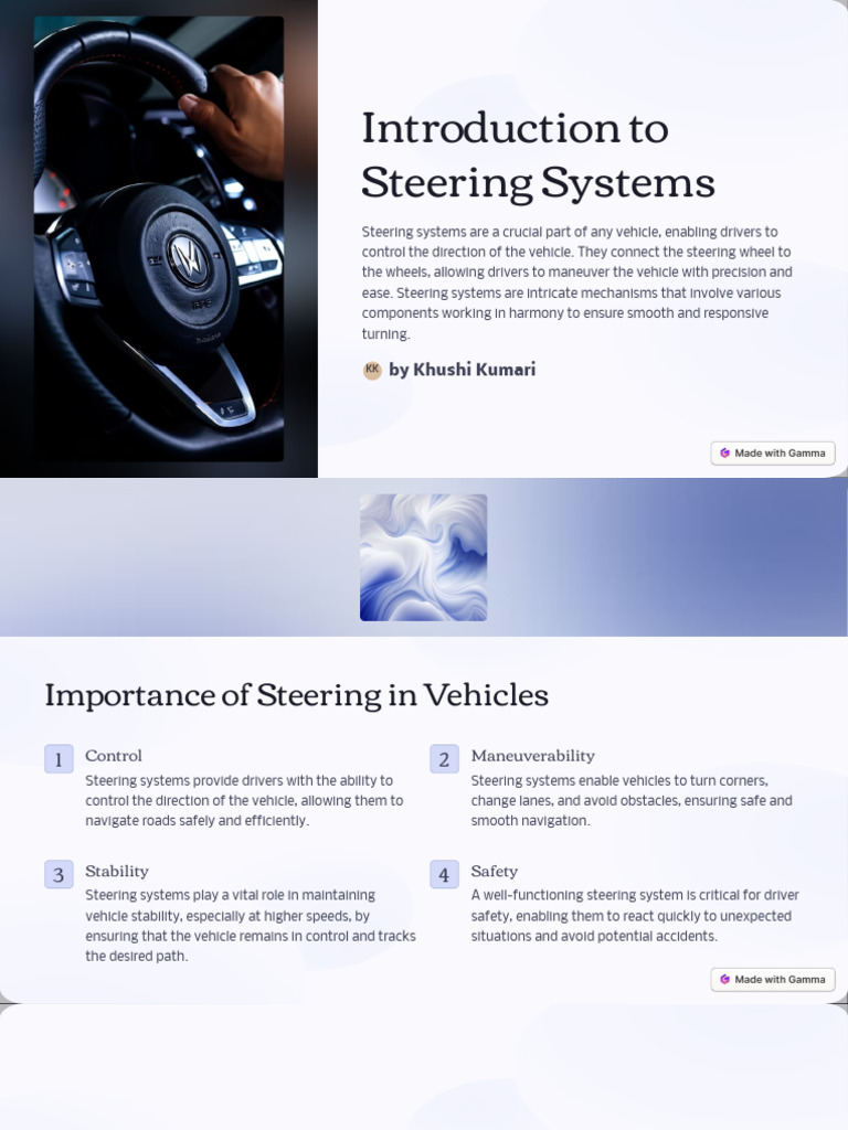 Introduction To Steering Systems | PDF
