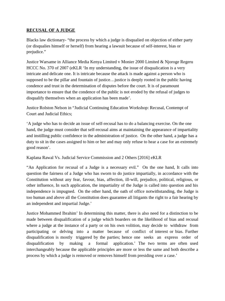 Recusal of A Judge | PDF