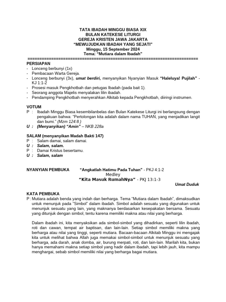 Taib Minggu, 15 Sept '24 Rev | PDF