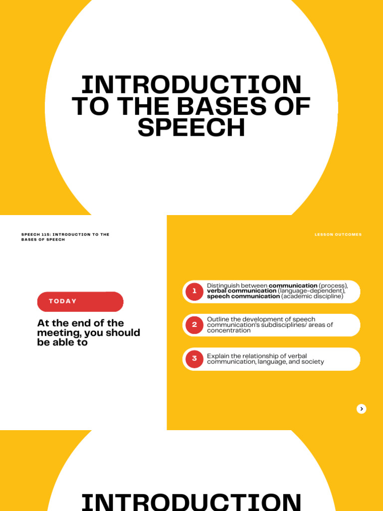 Speech 115 Intro To The Bases of Speech | PDF