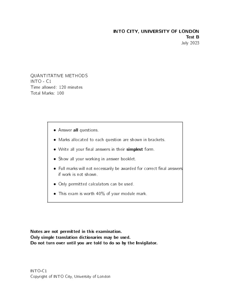 C1 Test B Jan 2023 | PDF