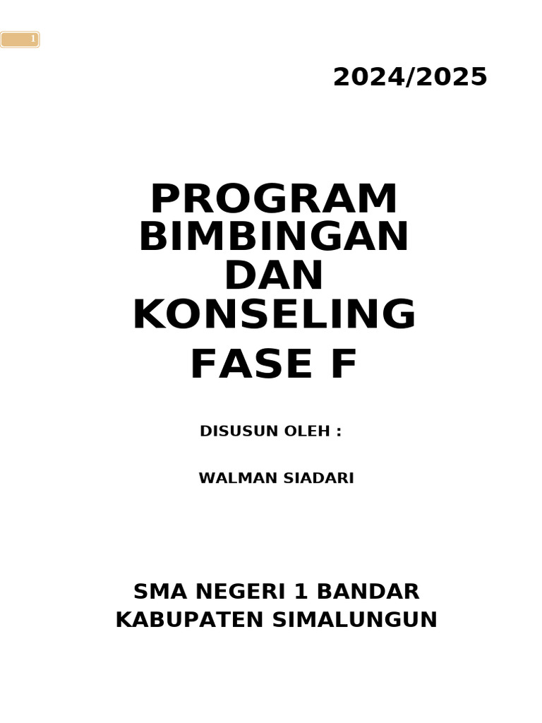 34.1 Dokumen Program Layanan BK Terbaru | PDF