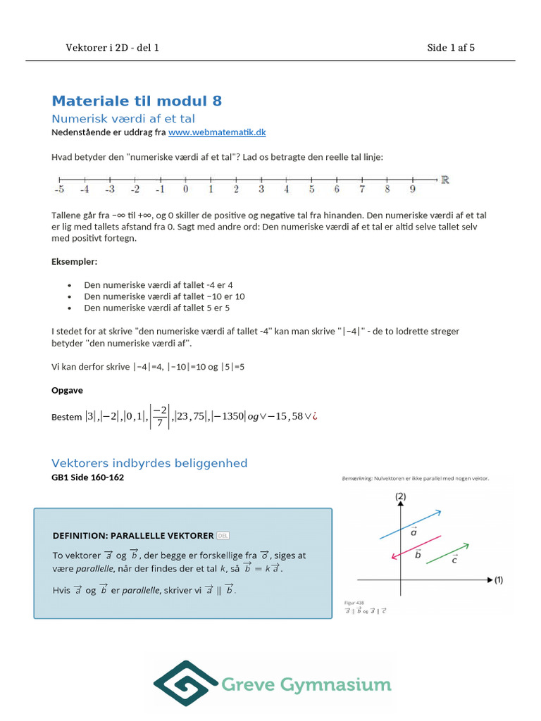 Vektorer I 2D - Del 1 - Videre Modul 8 | PDF