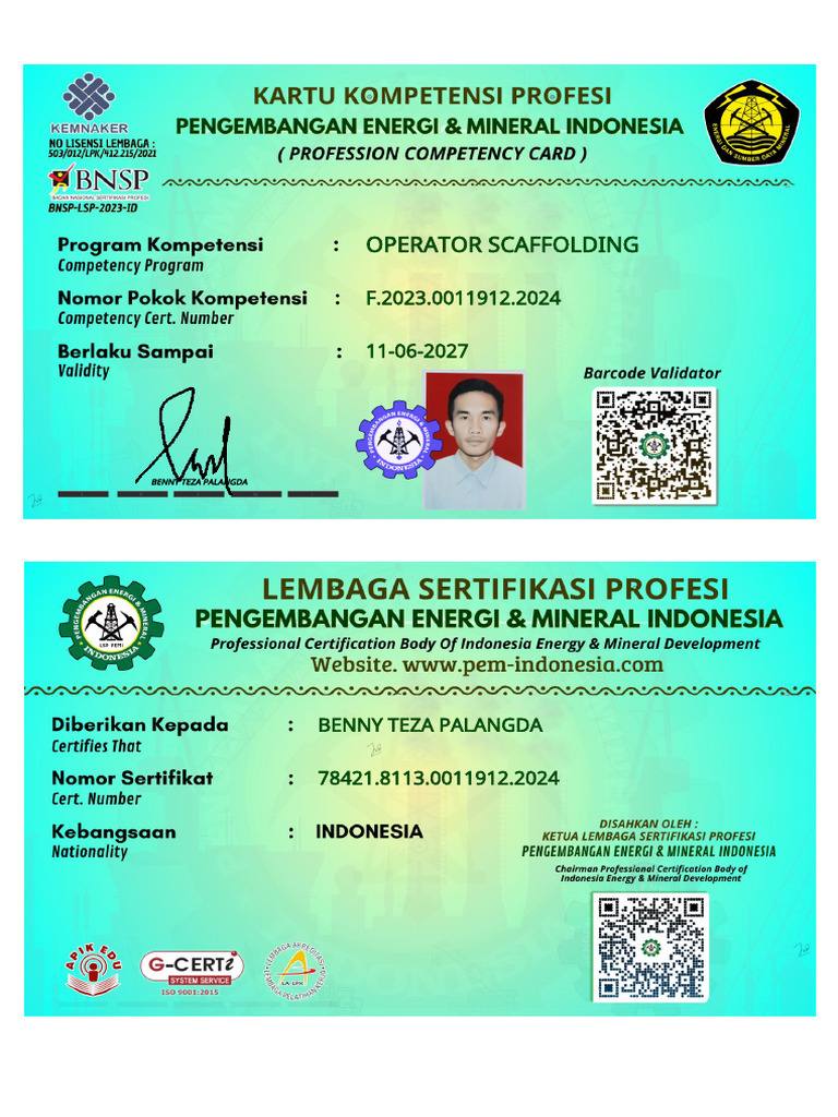 Operator Scaffolding: Benny Teza Palangda | PDF