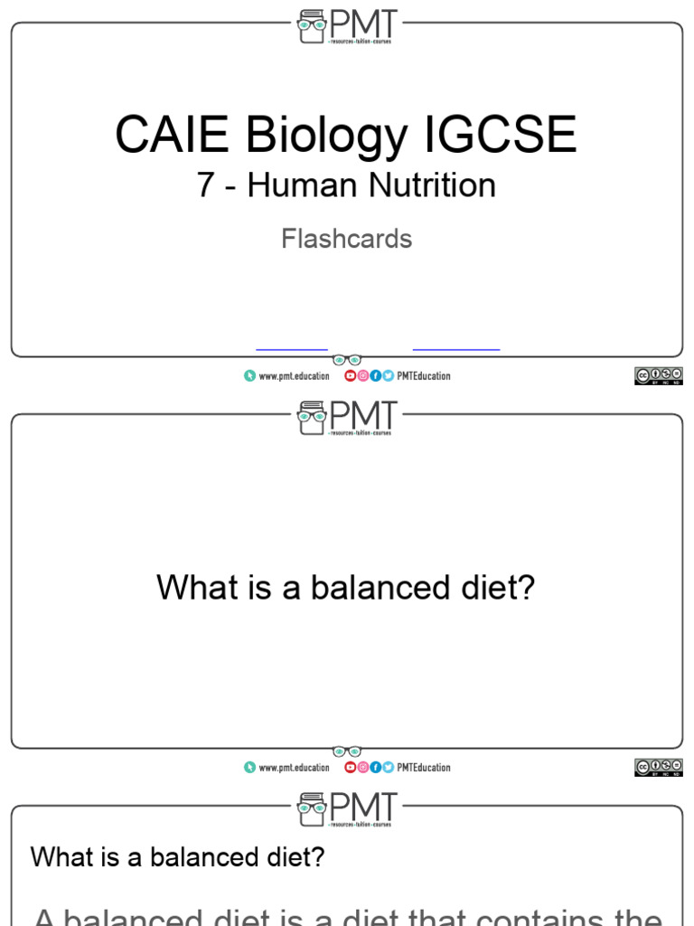 Flashcards - Topic 7 Human Nutrition - CAIE Biology IGCSE | PDF