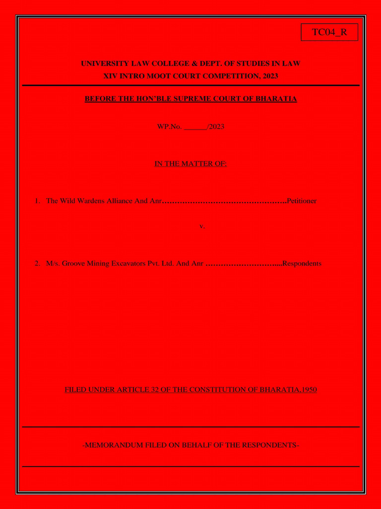 Respondent Memorial | PDF