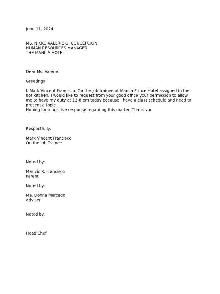 Letter of Request For 12-8 Duty | PDF