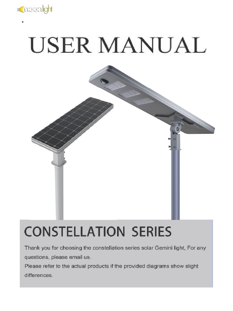 User Manual - ST Series All-in-One Solar Street Light | PDF