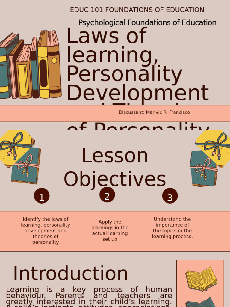 EDUC 101 Foundations of Education REPORT PSYCHOLOGICAL FOUNDATION OF EDUCATION | PDF