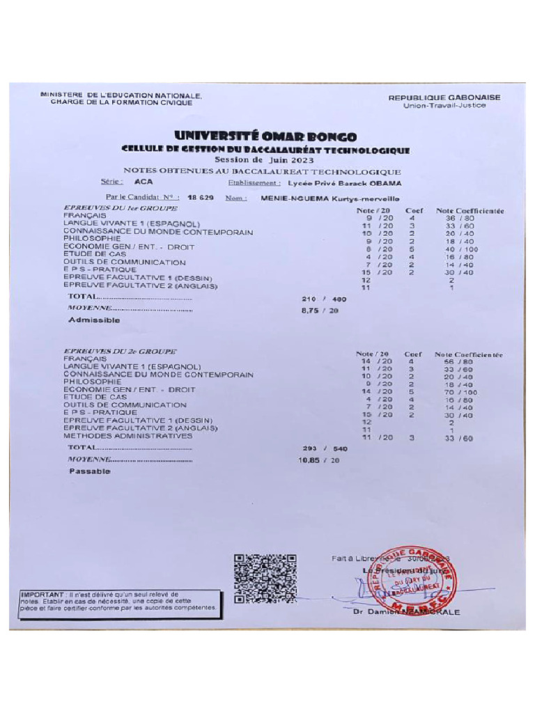 Relevé Du BAC | PDF