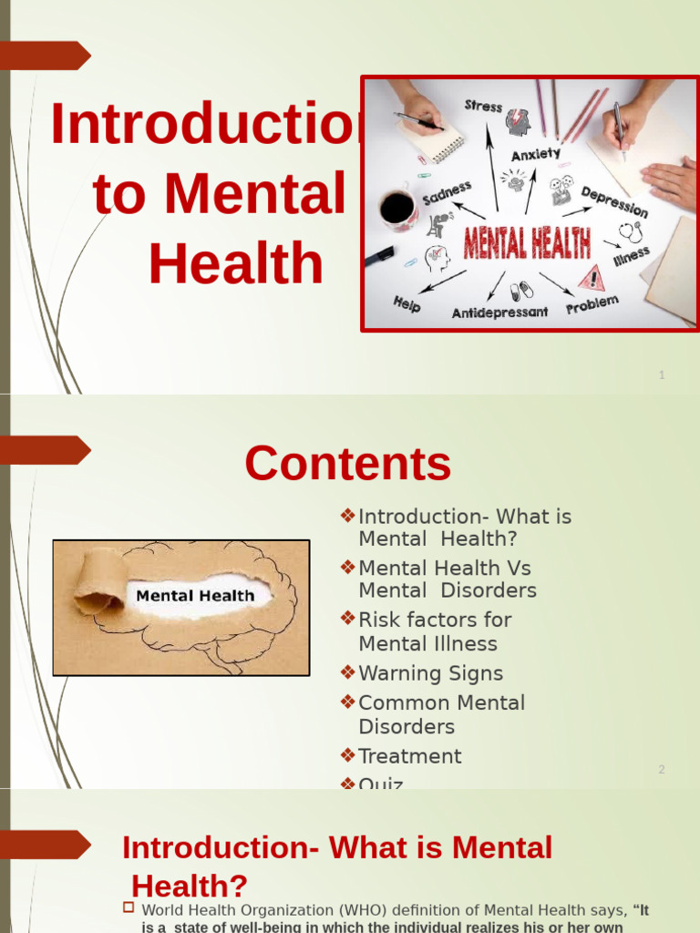 Module 1 Introduction To Mental Health | PDF