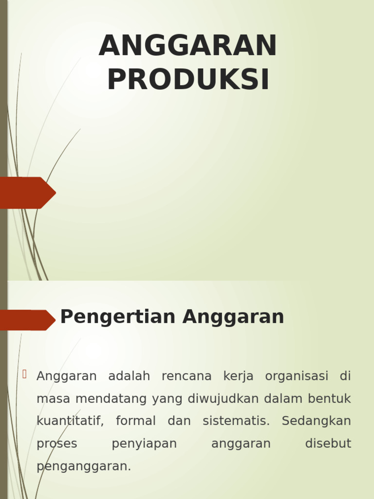Anggaran Produksi | PDF