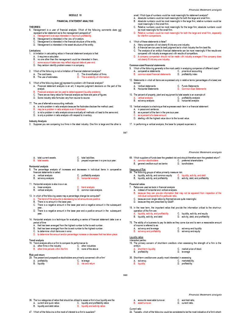 Financial Statement Analysis | PDF