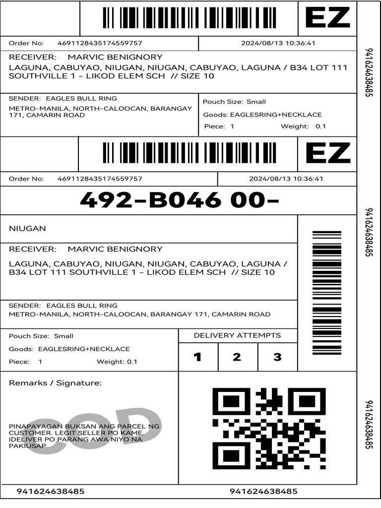 Sample J&T Waybill | PDF