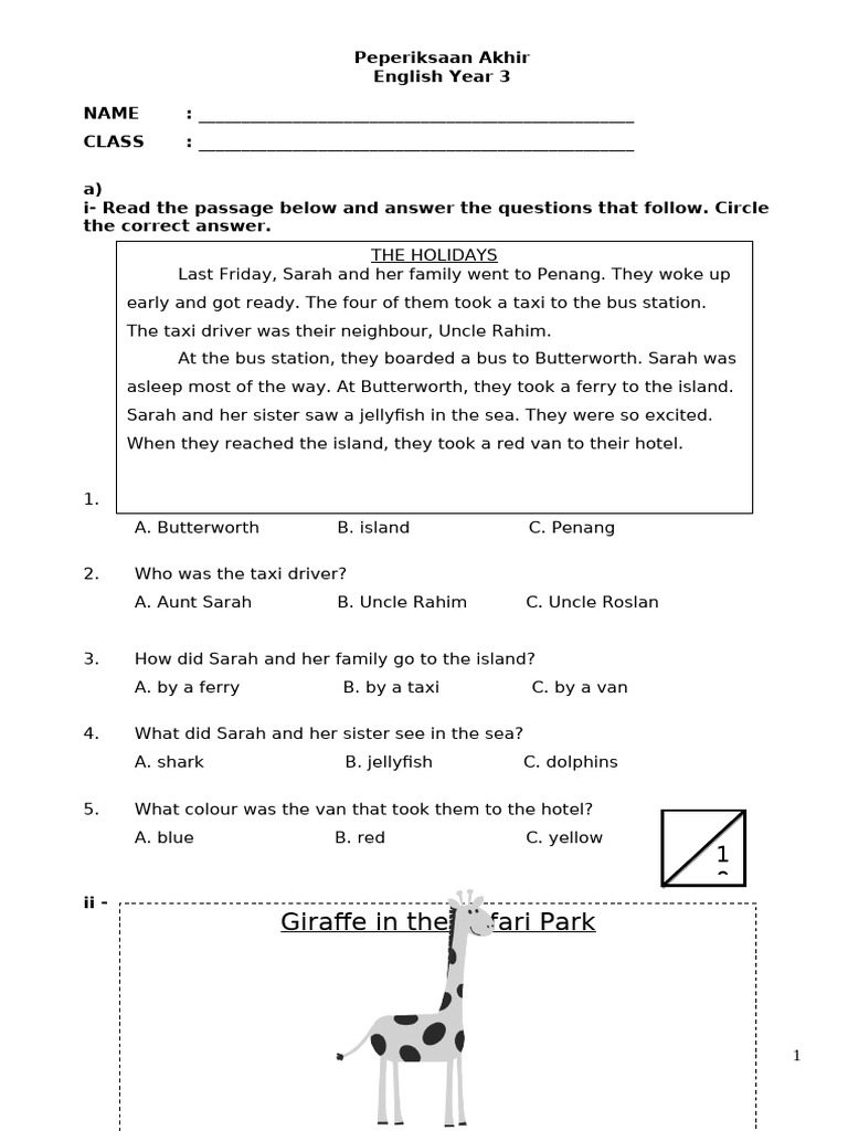 Soalan Akhir BI T3 | PDF