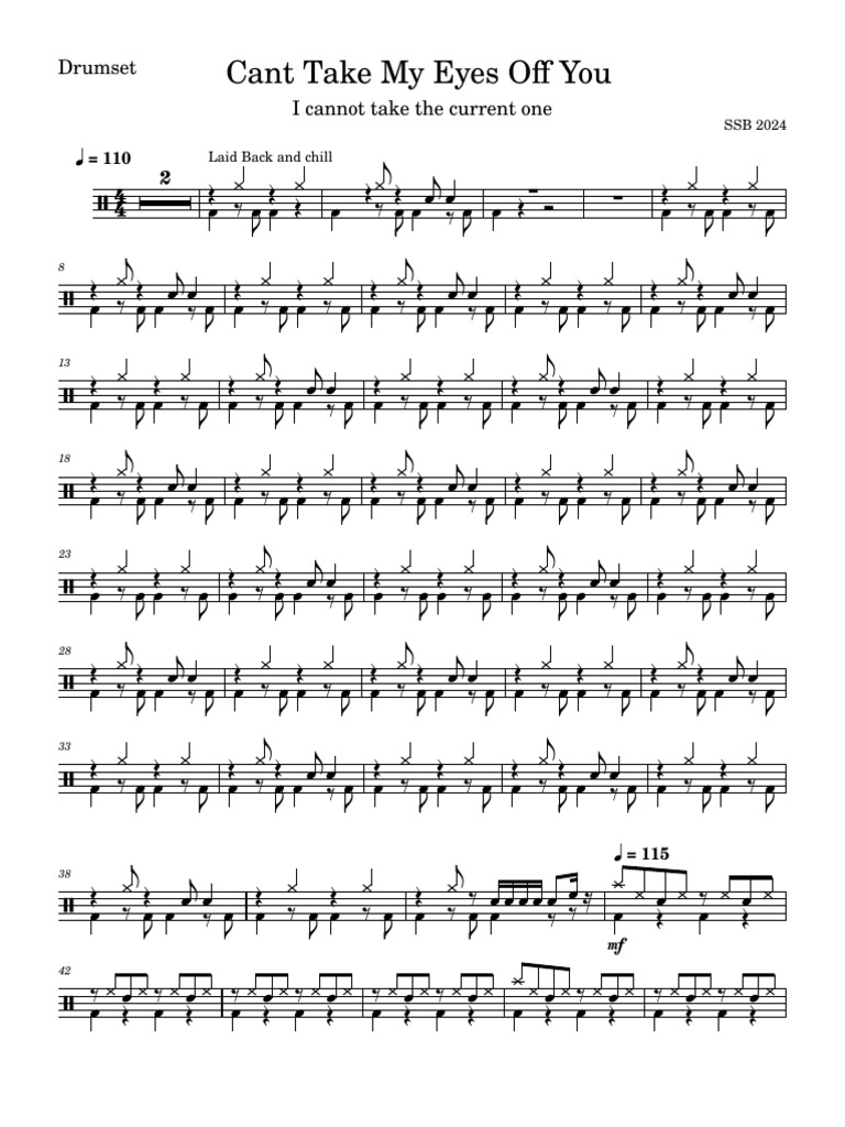 Cant Take My Eyes Off You-Drumset | PDF
