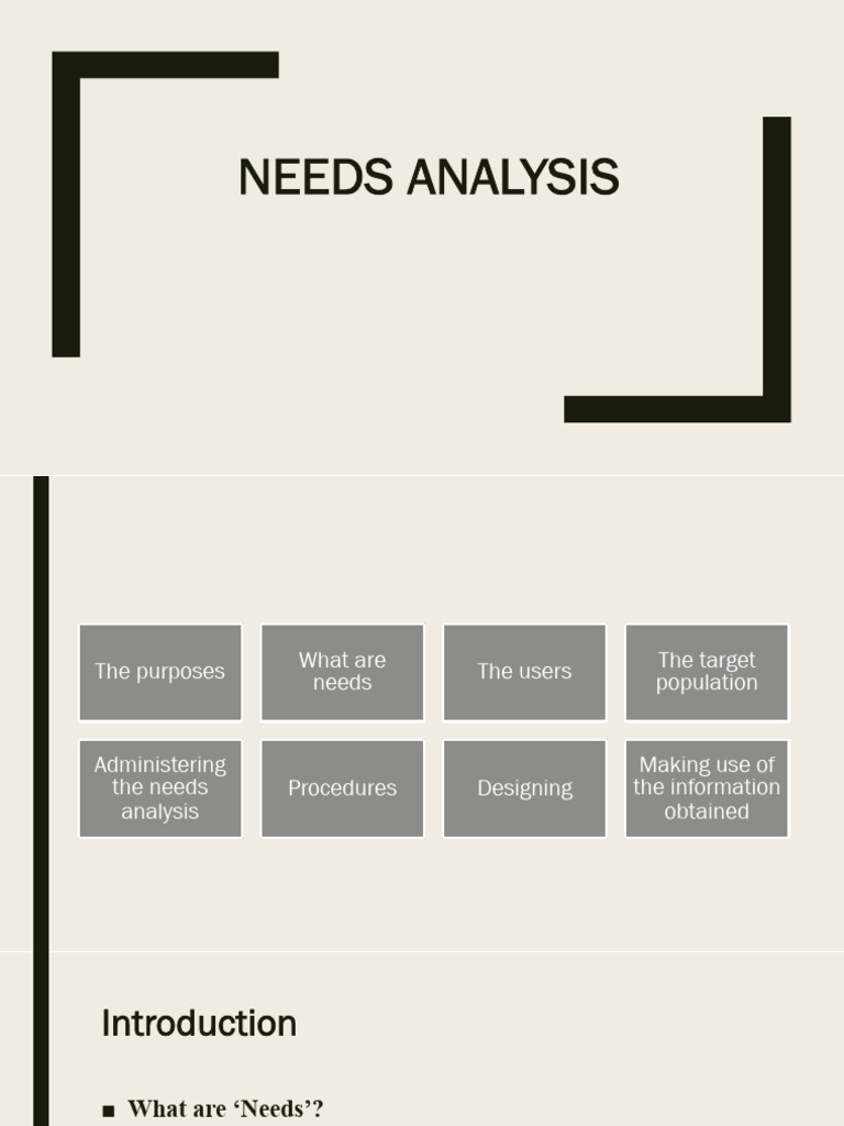 05 Needs Analysis | PDF