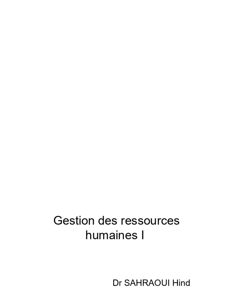 Cours GRH Complet | PDF