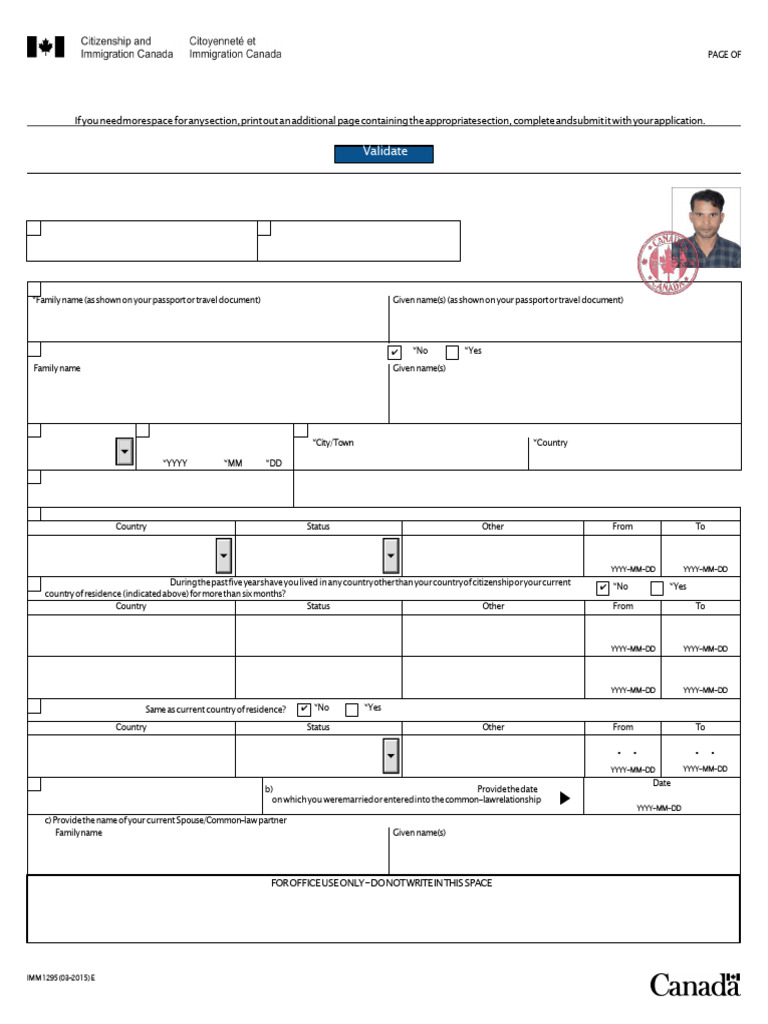 Sohel Ahmed Canada Work Visa Application Form | PDF