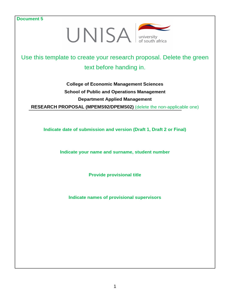 Template For Research Proposal - DAM | PDF | Thesis