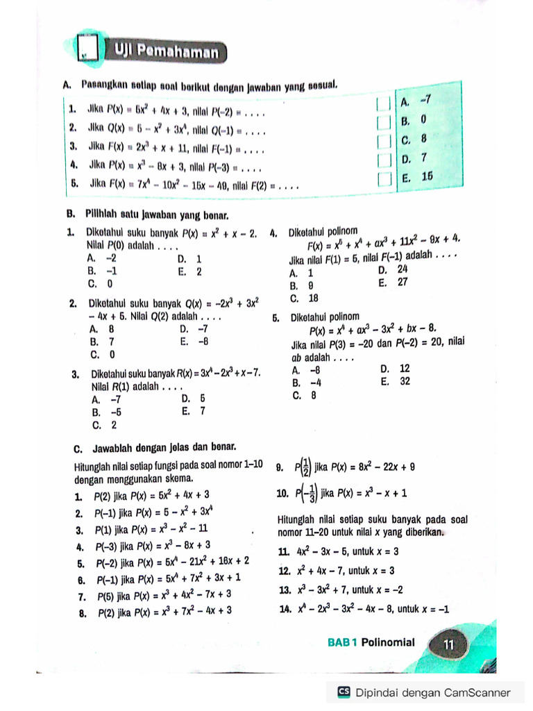 Latihan Soal Horner | PDF