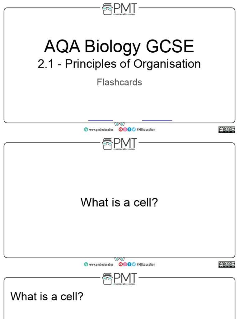 AQA Biology GCSE: Cell Organization Flashcards | PDF
