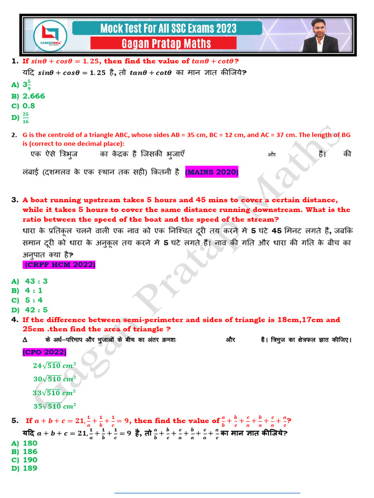 Math Problem Solutions and Video Guide | PDF | Elementary Geometry | Science & Mathematics
