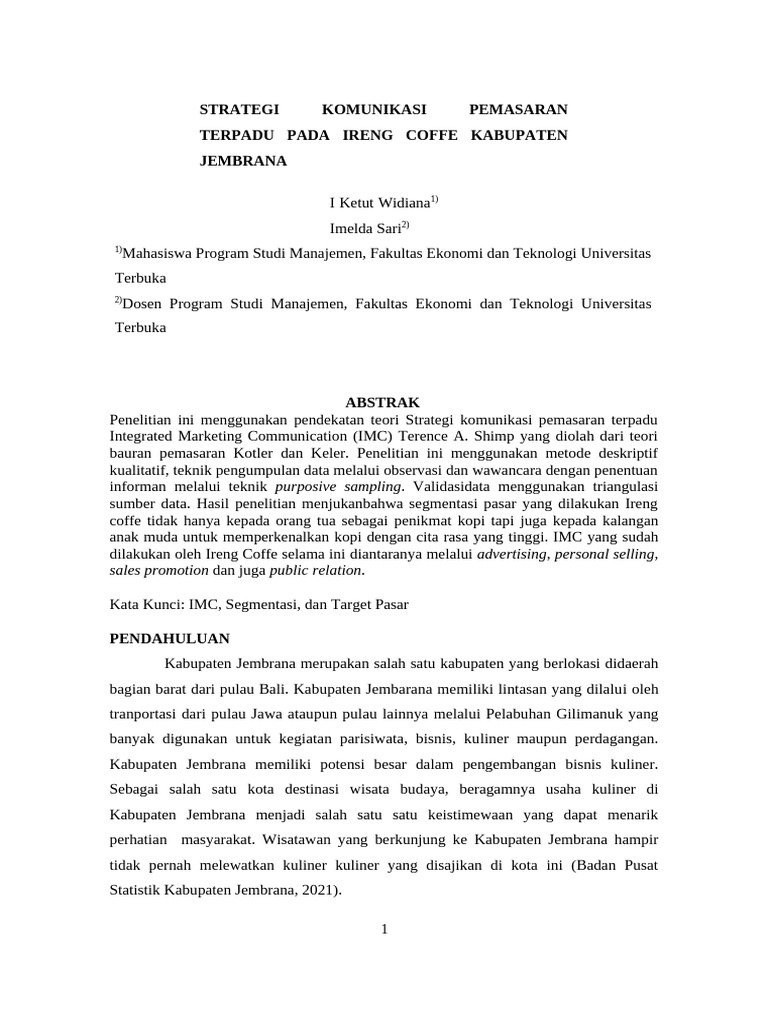 Karil Widiana Sebelum Tournitin | PDF