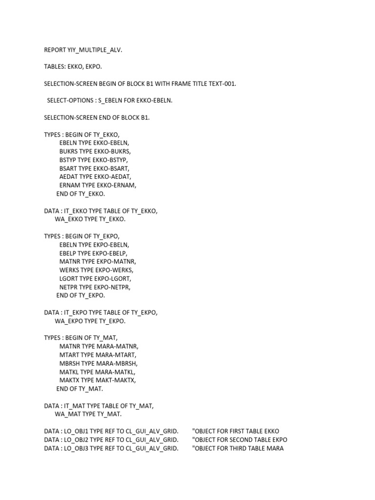 Blocked ALV Using OOPS ABAP Double Click Event | PDF