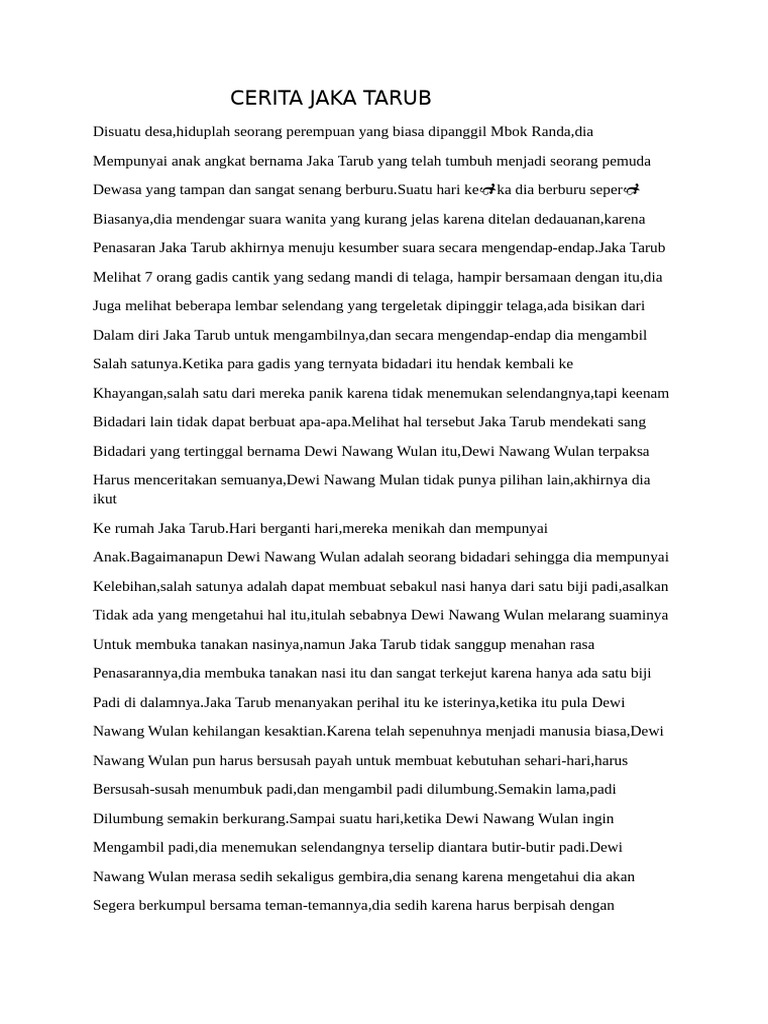 Cerita Jaka Tarub | PDF