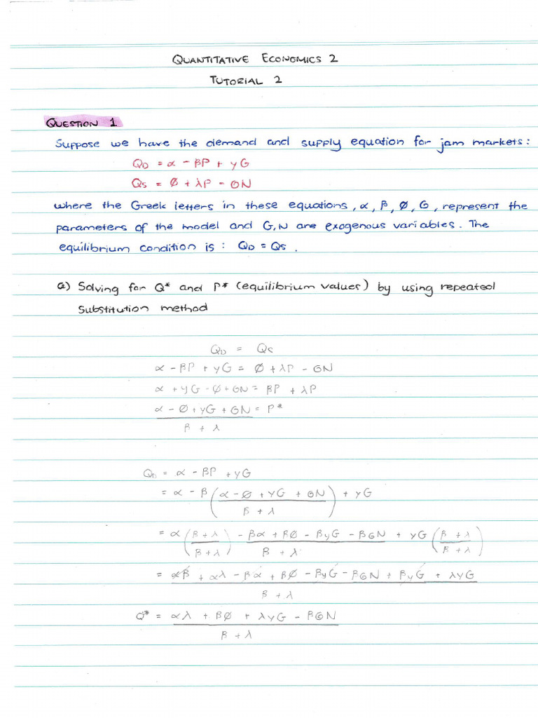 QE 2 Tutorial 2 Solutions | PDF